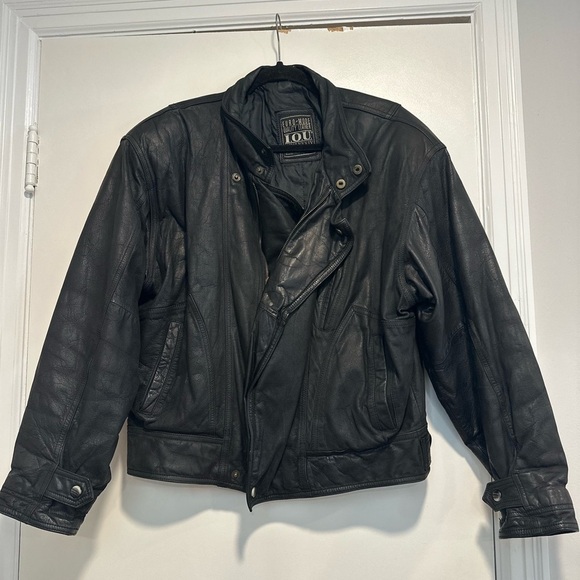 Iou | Jackets & Coats | Mens Vintage Sz 4 Iou Euro Mode Black Leather ...